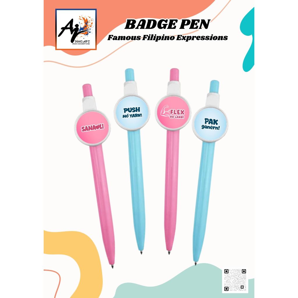 FAMOUS FILIPINO EXPRESSIONS BADGE PEN | Shopee Philippines