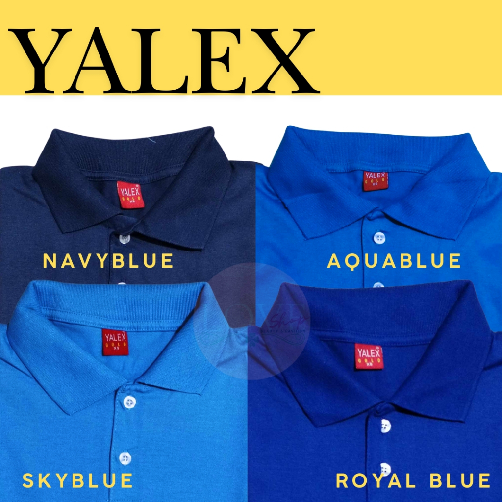 YALEX PLAIN POLO SHIRT COTTON UNISEX COLOR (ROYAL BLUE,LIGHT BLUE,AQUA ...