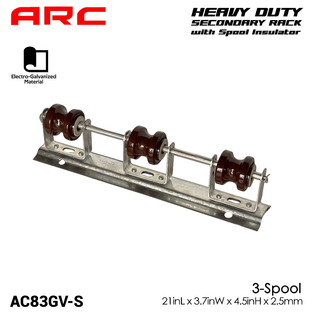 ARC GV Galvanized 2.5mm Secondary Rack with Porcelain Spool Insulator ...