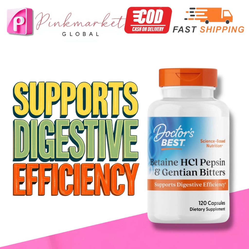 Doctors Best,Betaine HCL Pepsin & Gentian Bitters, Helps Support ...