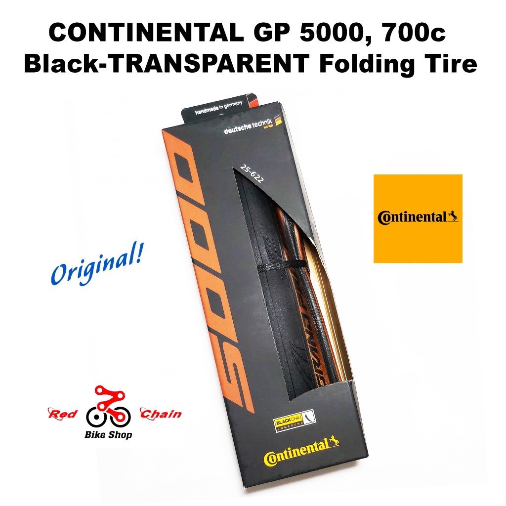CONTINENTAL GRAND PRIX GP 5000, 700c x 25c / 28c, Black-TRANSPARENT ...