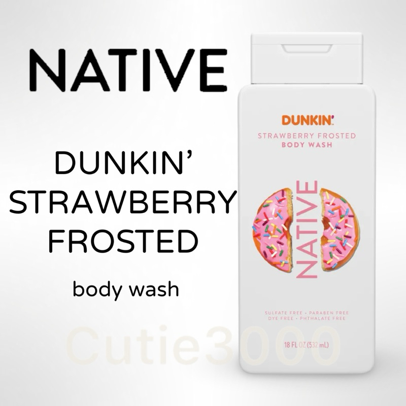 Native Dunkin Strawberry Frosted Body Wash 532ml | Shopee Philippines