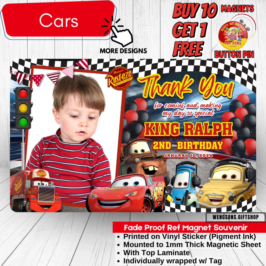 Cars Ref Magnet Souvenir ATM Size for Birthday | Birthday Souvenir ...