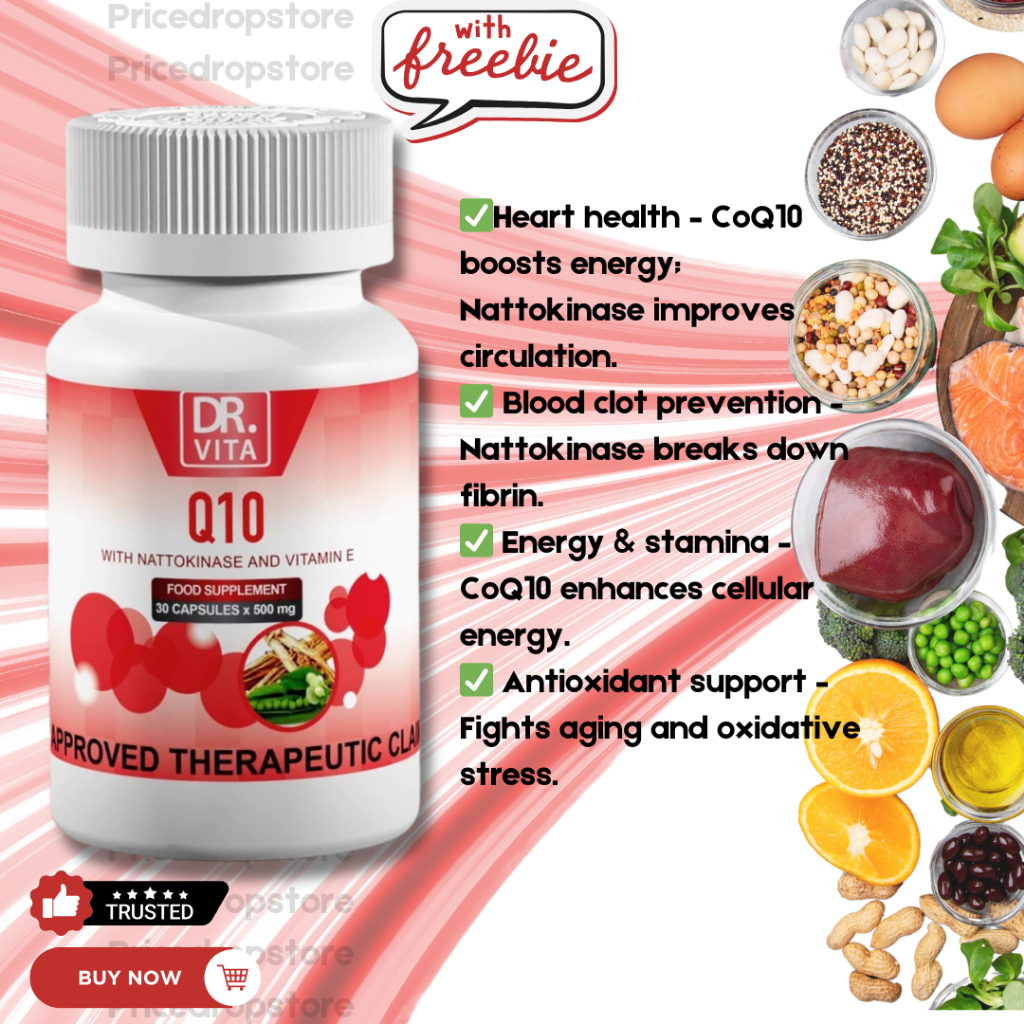 Dr. Vita Q10 with Nattokinase & Vitamin E | Heart Health Supplement | Supports Cardiovascular ...