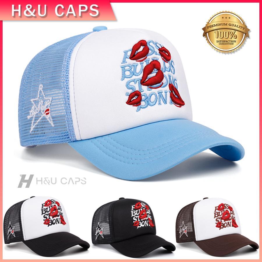 Lip print embroidery baseball cap for men Hiphop trucker cap outdoors ...