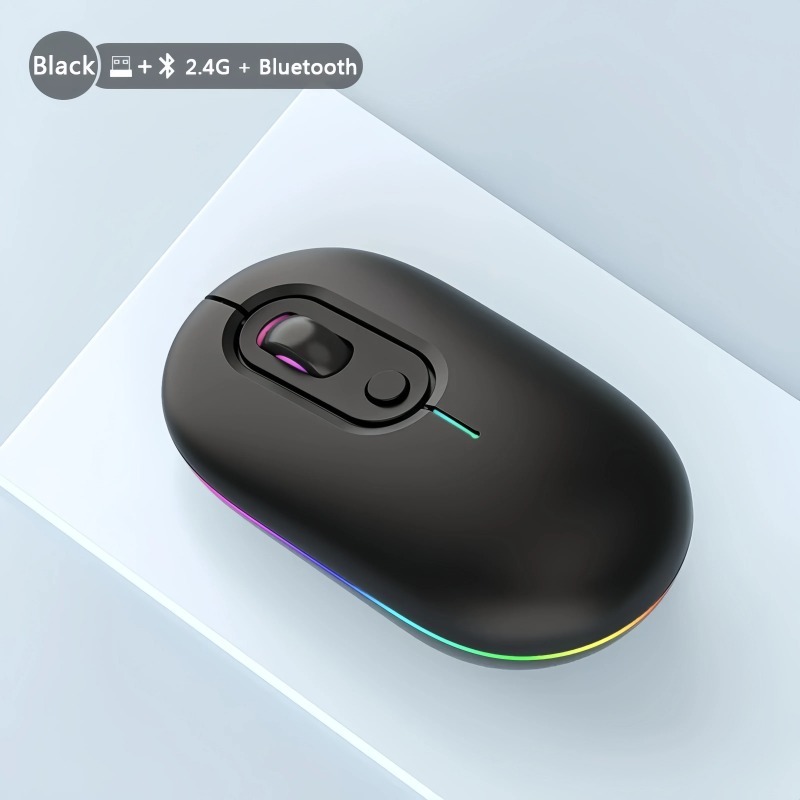RGB Bluetooth 5.2 Mouse Dual-Mode 2.4G Wireless Mouse Silent Mouse ...