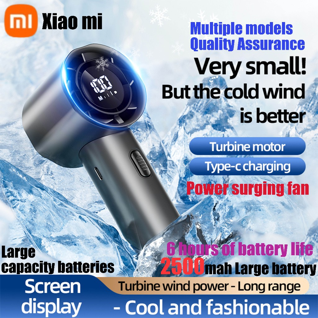 Xiaomi Mini Fan Rechargeable Handheld Jet Fan Strong Wind 5 Gear Wind ...