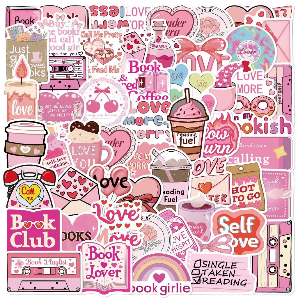 50pcs Ins Stickers Pink Girl Heart Cute lover Sticker Decoretion ...
