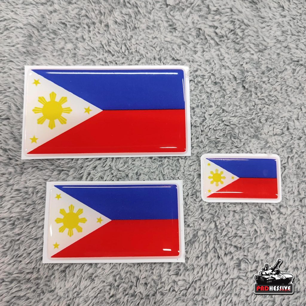PHILIPPINE FLAG EMBOSSED STICKER PADHESSIVE | Shopee Philippines
