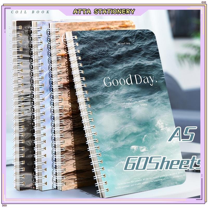 1PC A5/B5 60Sheets Thick A5 Spring Notebook Binder Notepad Spiral Line ...