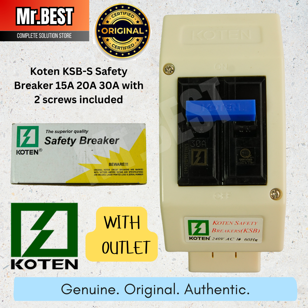 Original Koten KSB & KSB-S Safety Circuit Breaker with & without Outlet ...