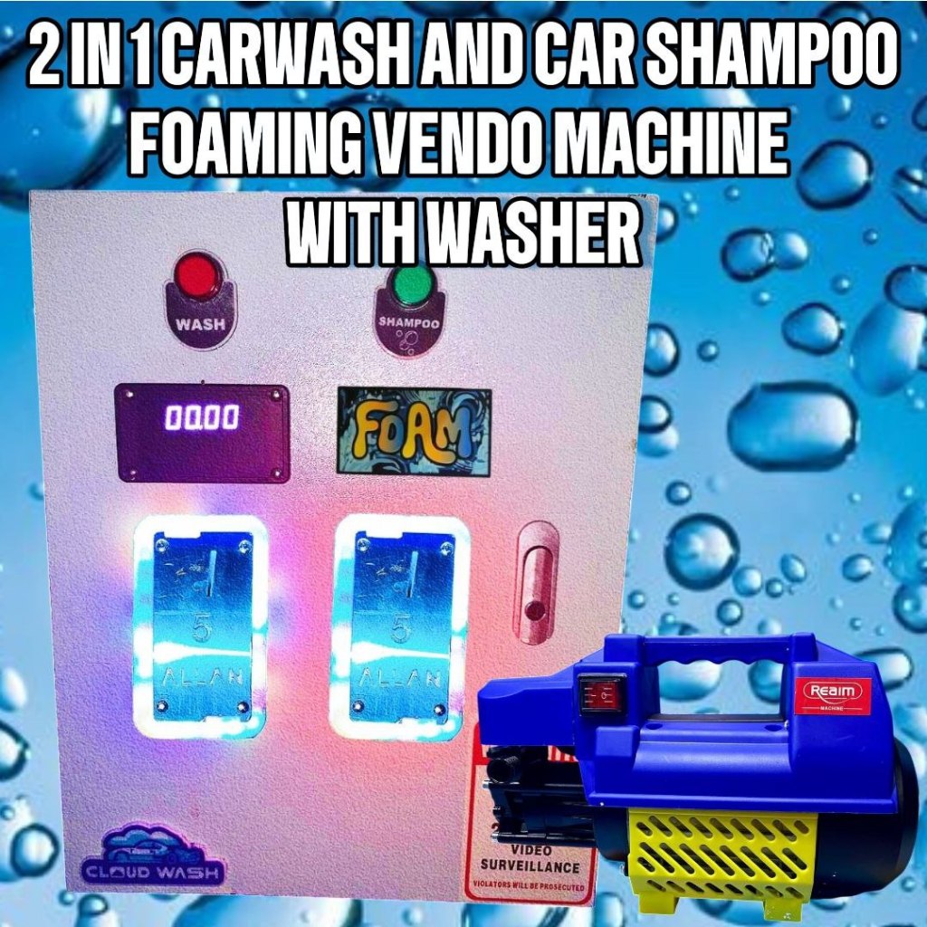 2 IN 1 CARWASH AND CAR SHAMPOO FOAMING (5 PESO COINSLOT) VENDO MACHINE ...