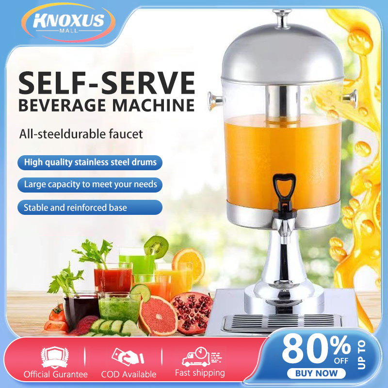 8L Stainless steel self-service beverage machine gold/white transparent ...