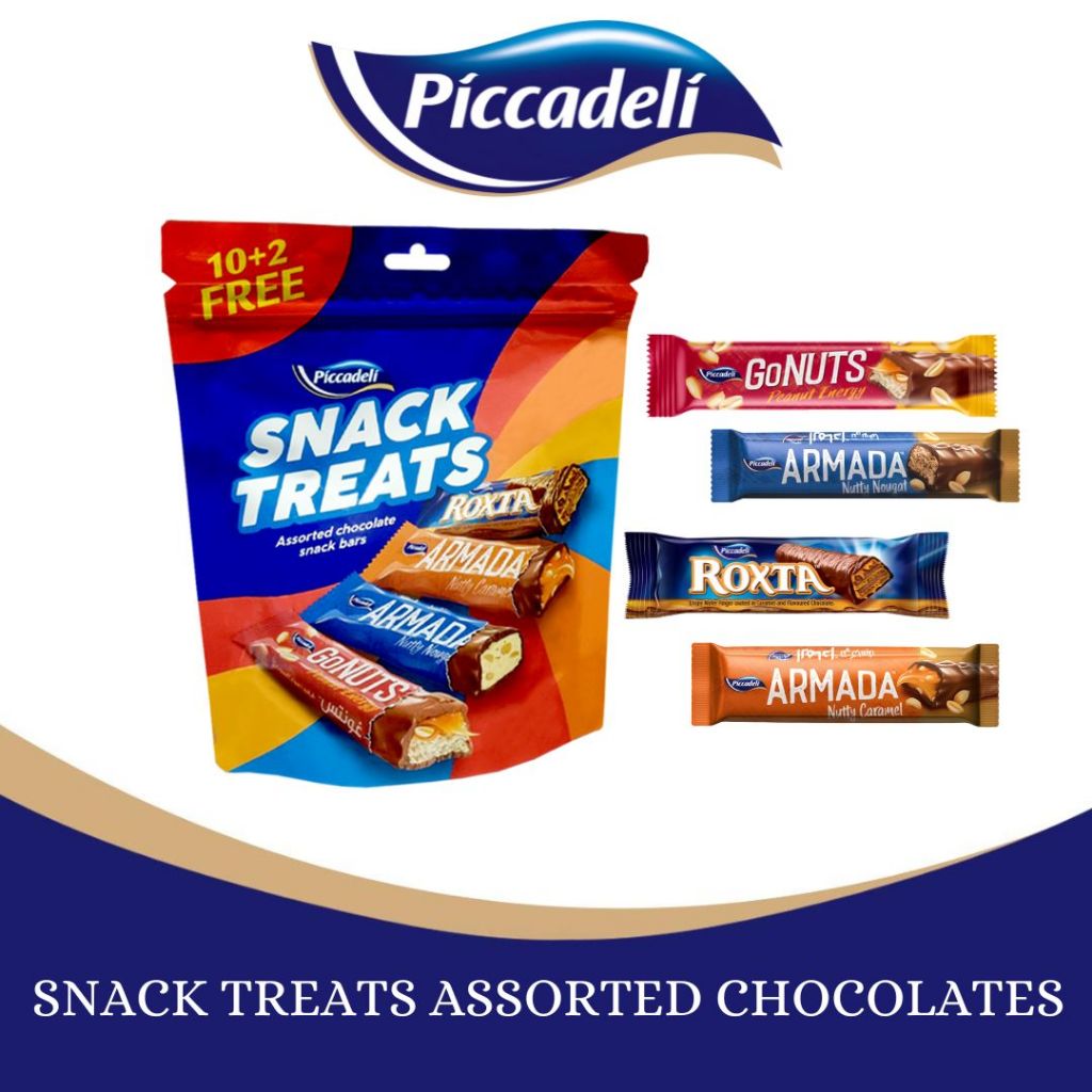 Piccadeli Snack Treats Assorted Chocolate Snack Bars 222g | Shopee ...