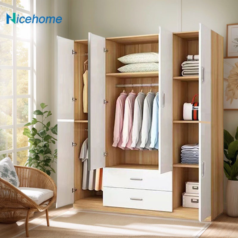 wooden wardrobe Multifunctional For Clothes cabinet family bedroom ...
