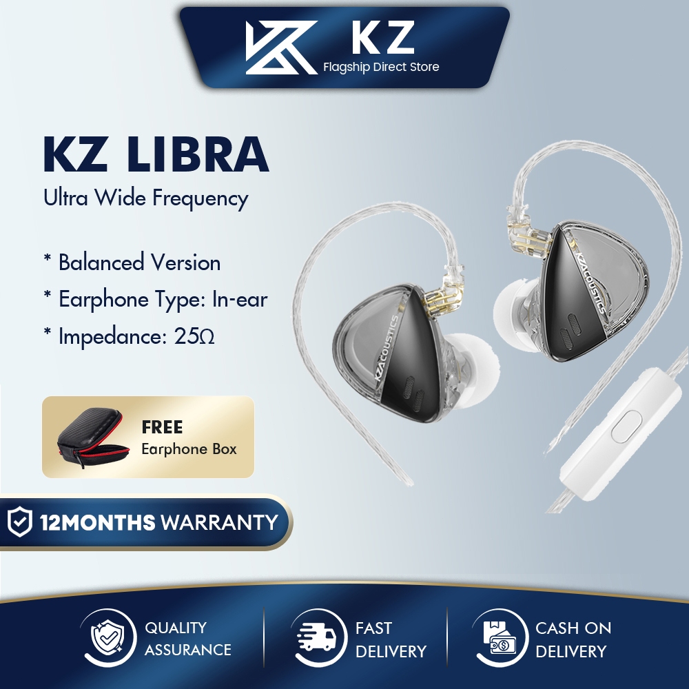 KZ Libra in-Ear Headphones,Detachable Wire Heavy Bass Earbuds, HiFi IEM ...