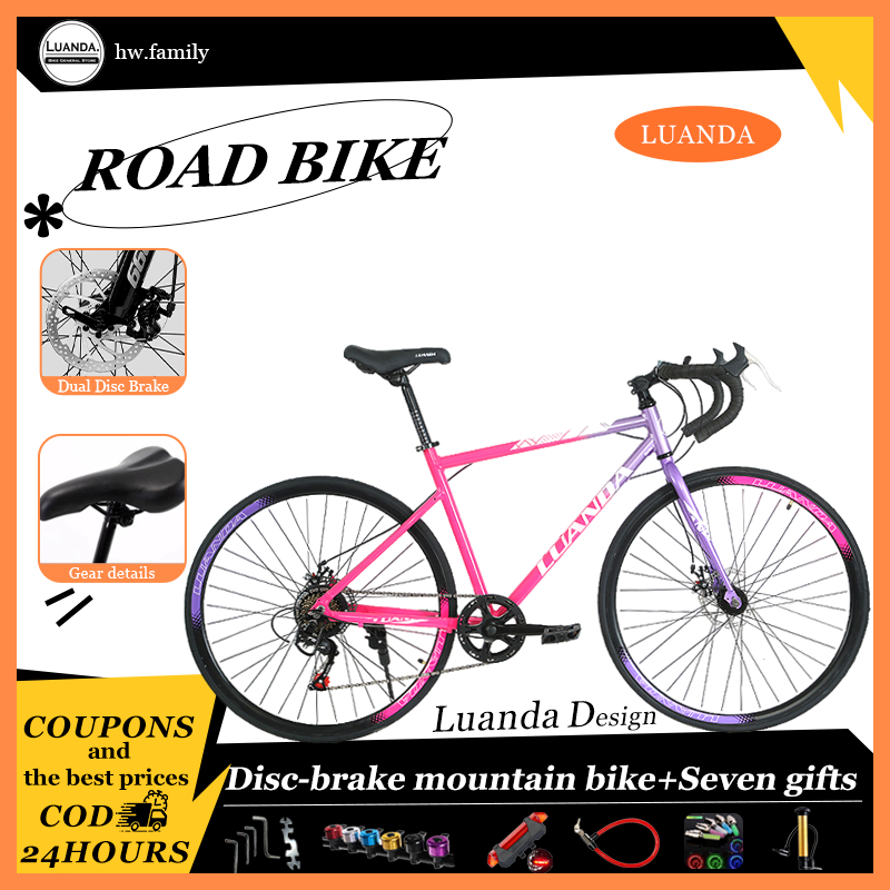 LUANDA Fixie Bike 26 Inch Adult Bike 700CC 7-Speeds Alloy commuter ...