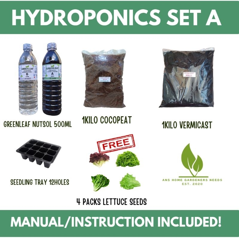 Kratky Hydroponics Starter KIT 1 (FREE MANUAL AND SEEDS) | Shopee ...