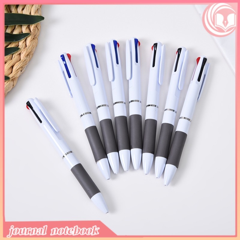 3 in 1 3-Colors Ballpen 0.7mm Retractable Fine Point Pens Simple Push ...