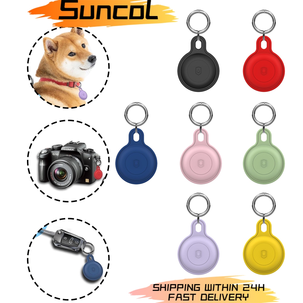 Waterproof Silicone Airtag Case Keychain with Snap Hook Anti-loss ...
