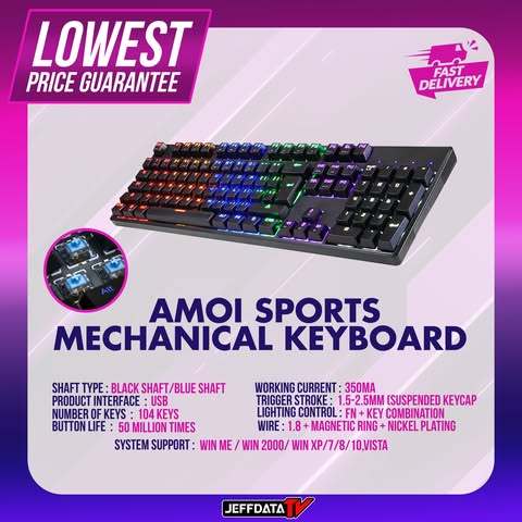 ACC MECHANICAL KEYBOARD AMOI BRAND HIGH QUALITY GAMING KEYBOARD ...