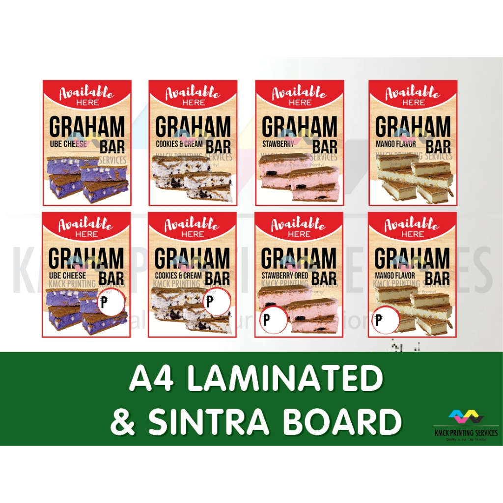 Food Signages Graham Bar Mango Flavor, Cookies and Cream, Strawberry ...