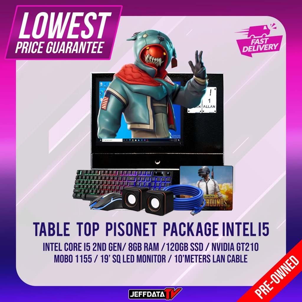 PISONET TABLE TOP i5 2400 3.1 QUADCORE 8GB 120GB SSD GT210 19 SQ LCD ...