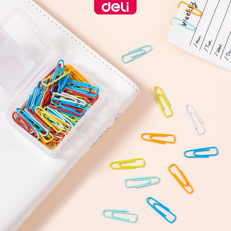 Deli EZ032 Triangular Plastic Coated Paper Clip | Shopee Philippines