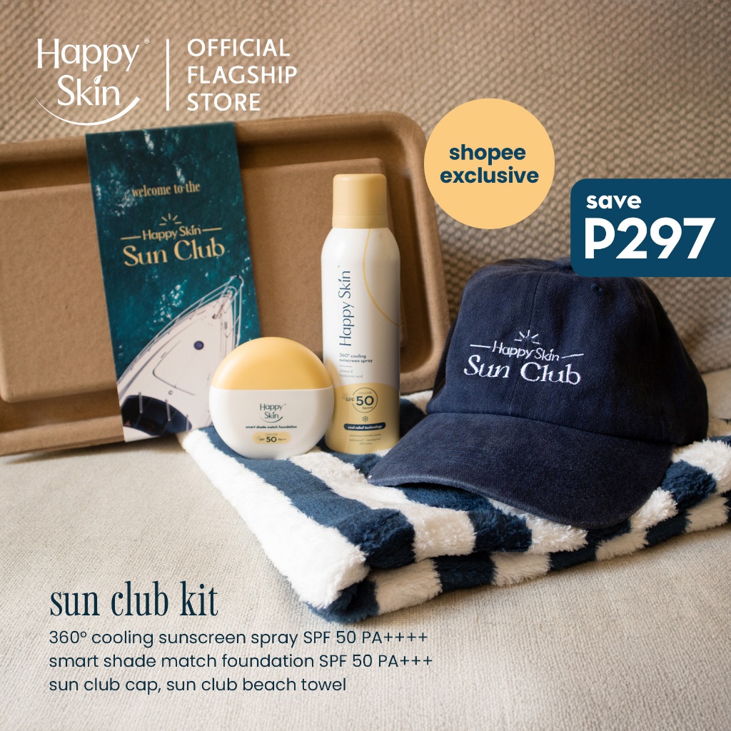 The Happy Skin Sun Club Kit (Smart Shade Foundation + Cooling Sunscreen ...