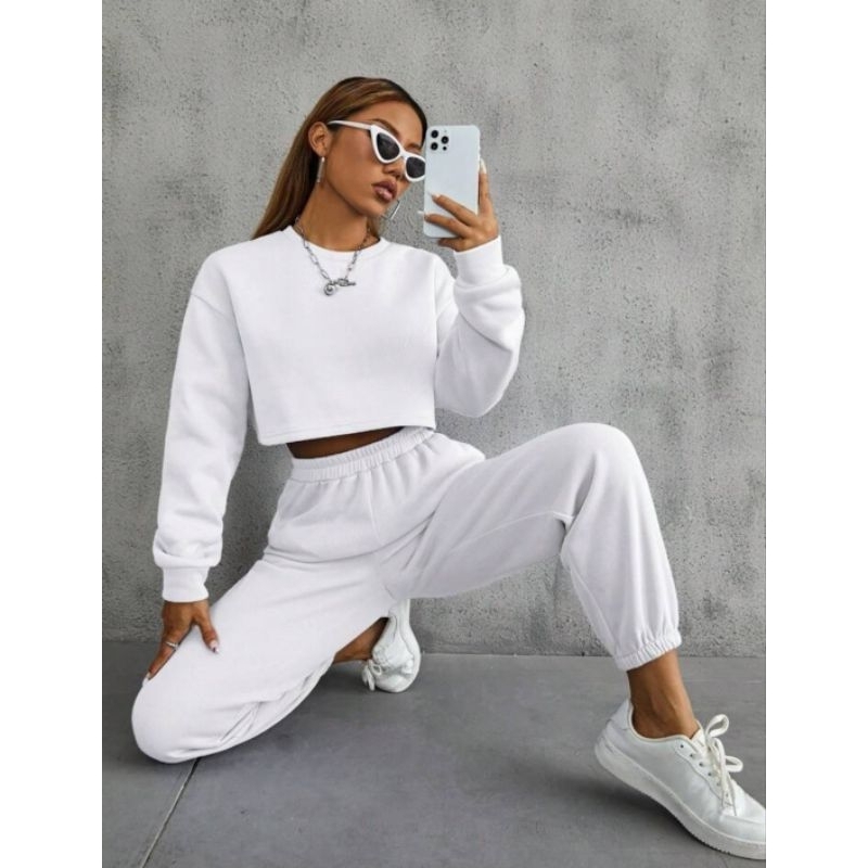 Pure White Crop Top (L only) | Shopee Philippines