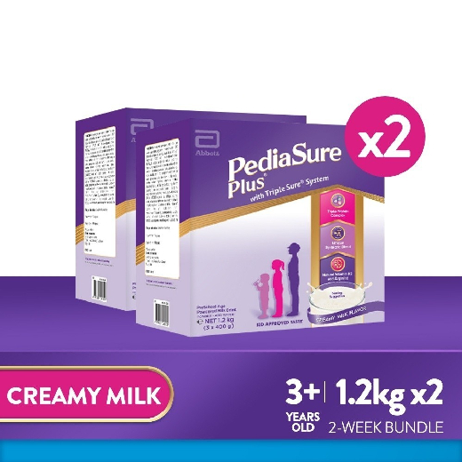 Pediasure Plus 3+ Creamy Milk 1.2kg Bundle of 2 for Kids Above 3 Years ...