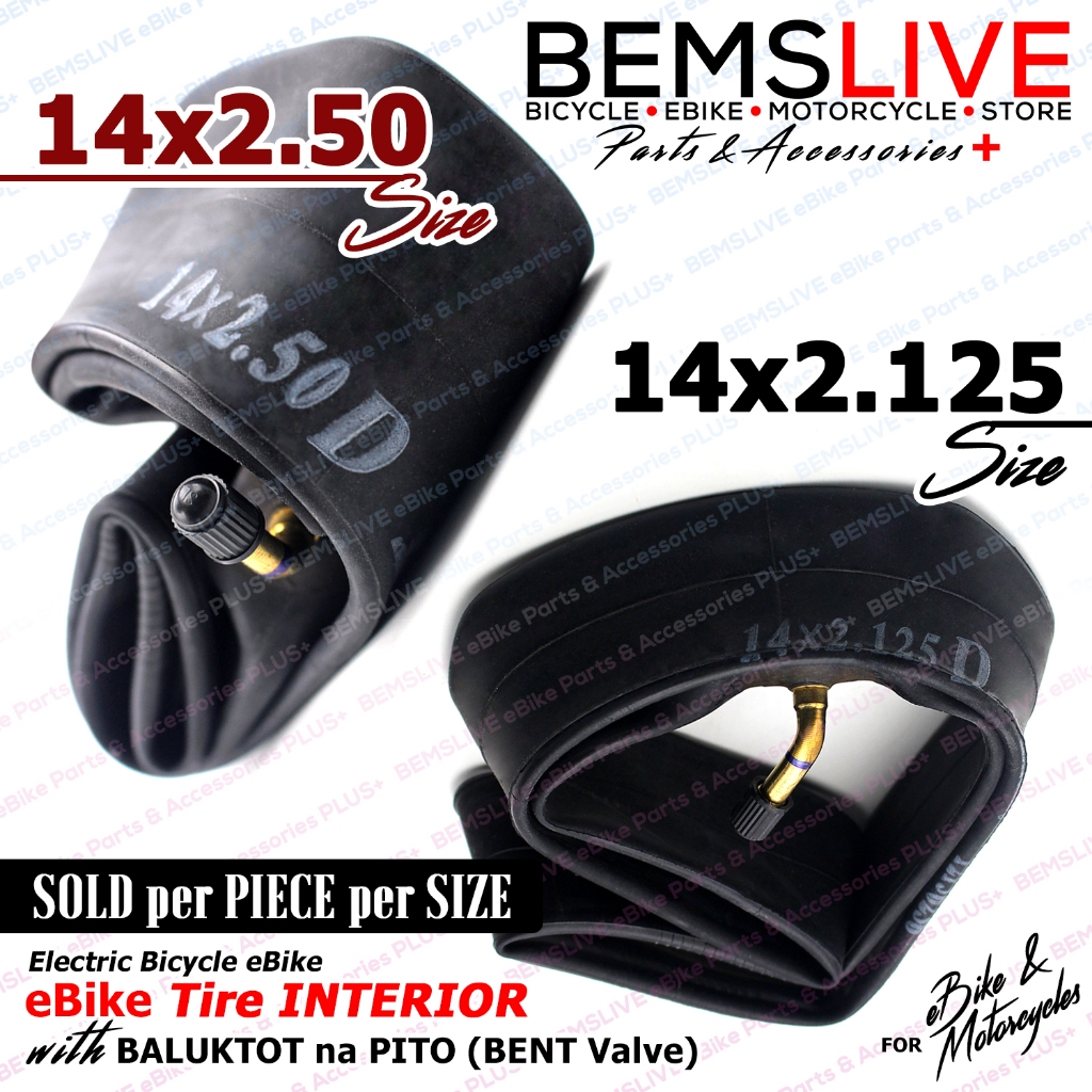 BEMS 14x2.125 14x2.5 14x2.50 - eBike Interior with Bent Valve Baluktot ...
