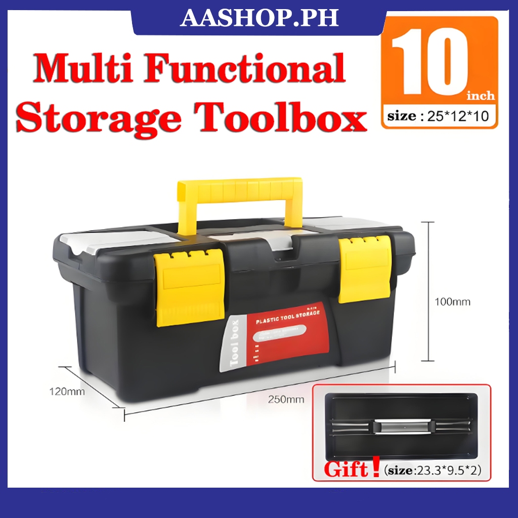 ToolBox Heavy Duty Plastic Tool Storage Box Multifunction Tool hardware ...