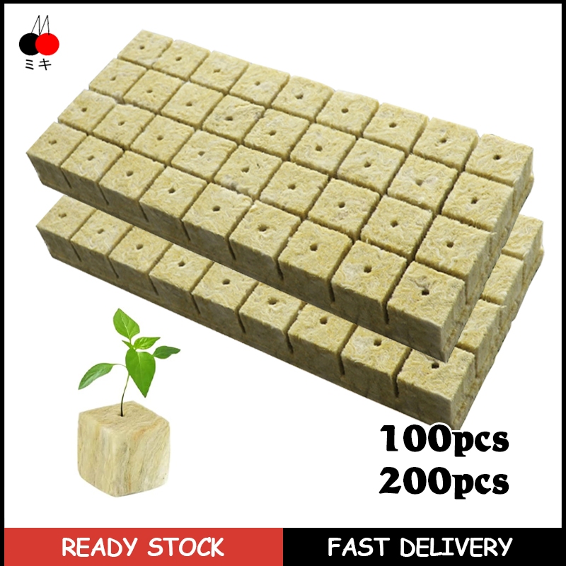 200PCS RockWool Starter Plugs Hydroponic Grow Media High Porosity ...