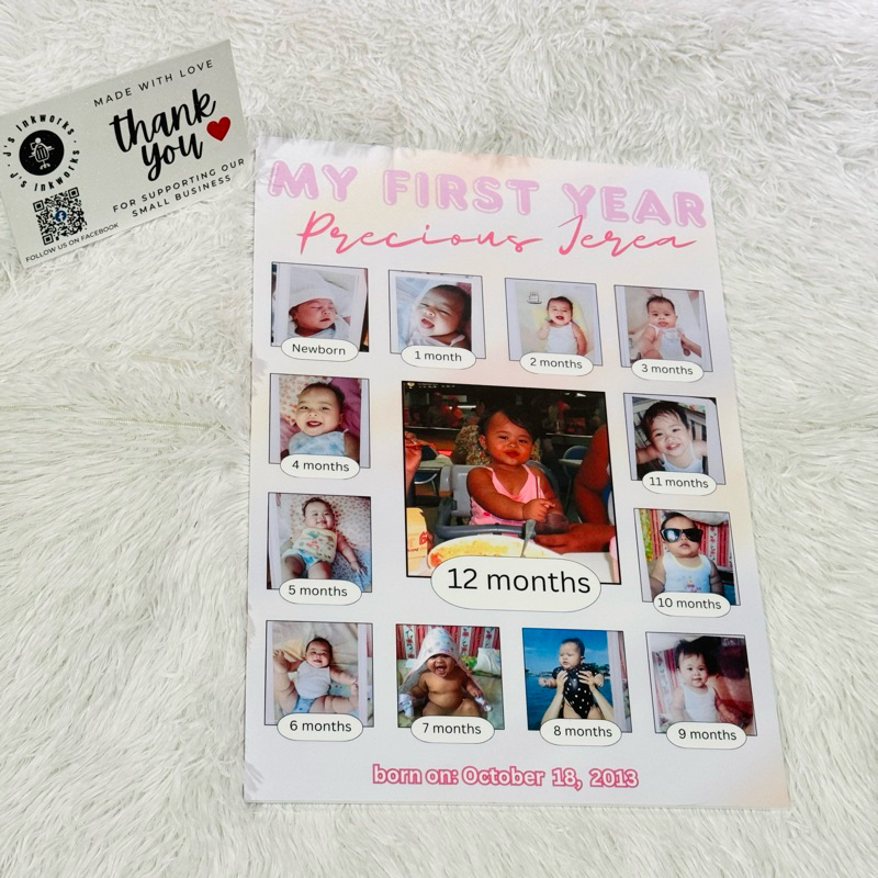 Baby Monthly Milestone Sintra | Personalized | A4 A3 | Shopee Philippines