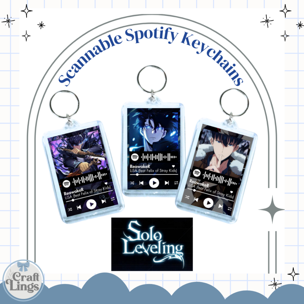 Solo Leveling Acrylic Keychain with Scannable Spotify Code - Sung Jin ...