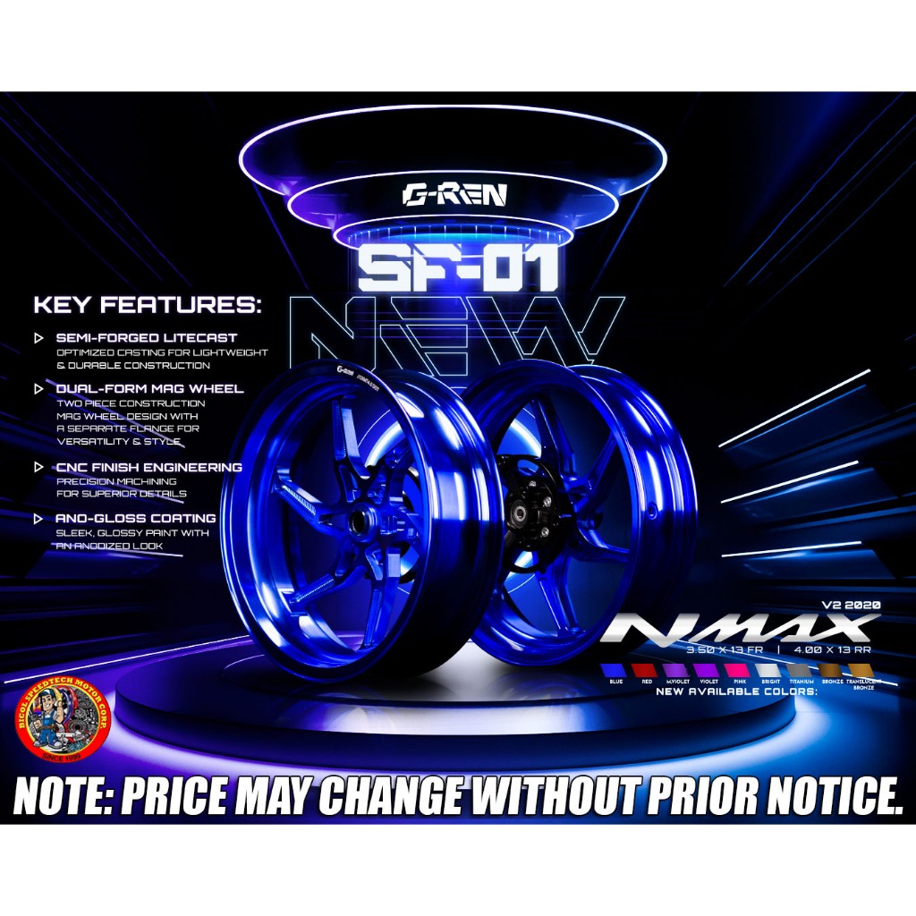 NMAX V2 2020 MAGS G-REN 350/400 X 13 SF-01 SEMI FORGED (CM02RRCRSBU ...