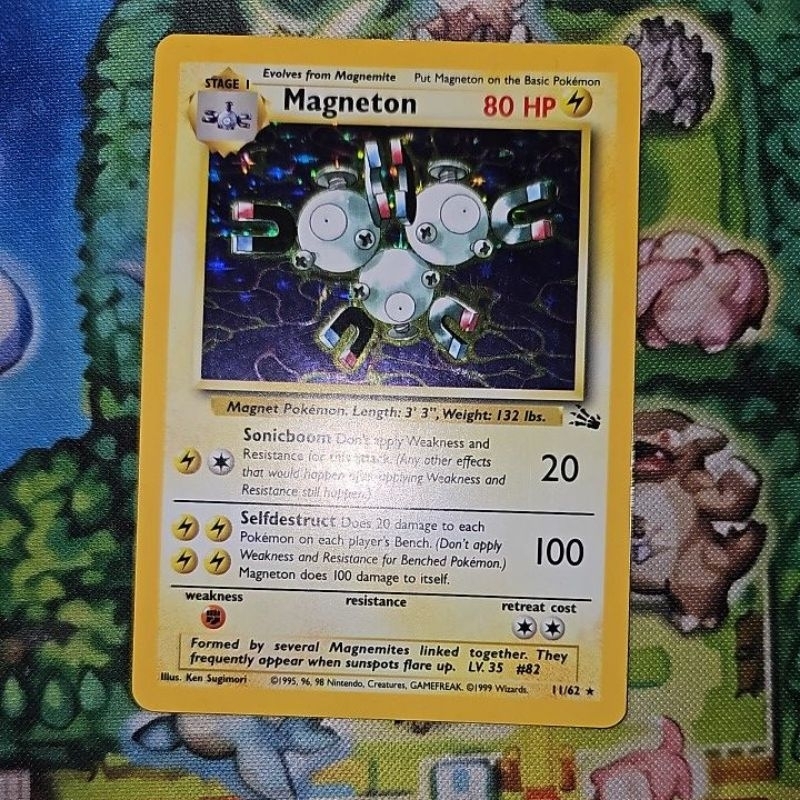 Holo Magneton Fossil 1999 Vintage Pokemon Card TCG Trading Card Game Holographic Single | Shopee ...