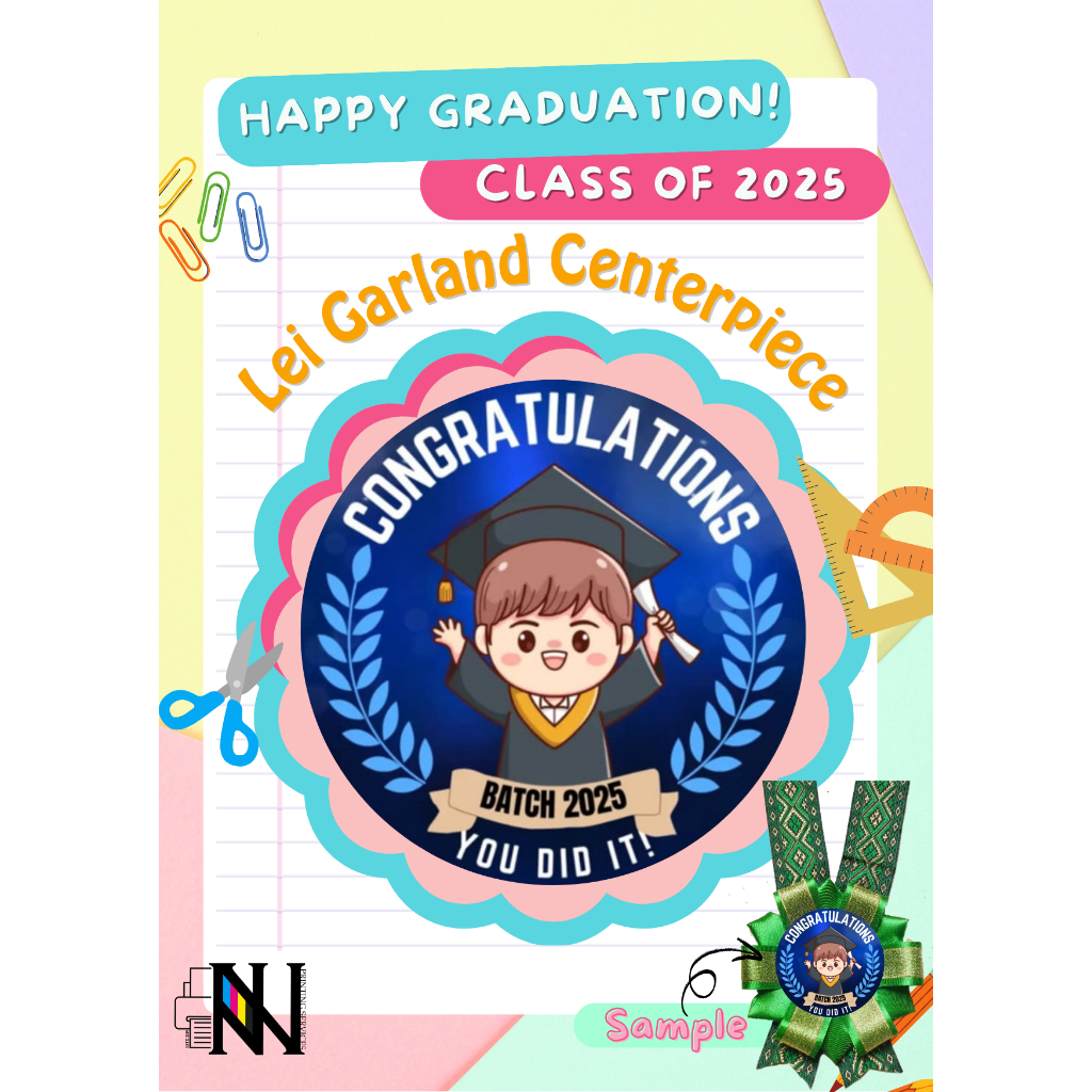 FAST SHIPPING! 12 PIECES CIRCLE CUT OUT 2025 GRADUATION GARLAND/RIBBON ...