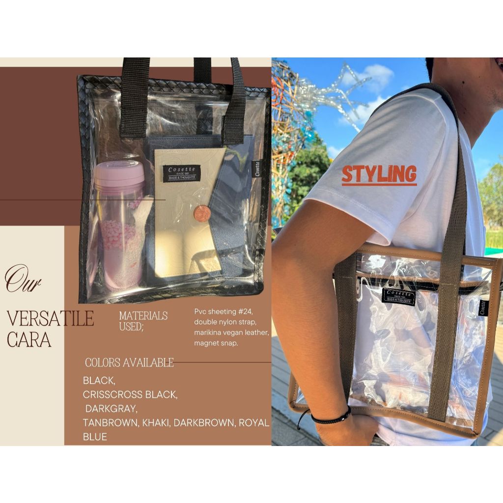 Cara Transparent PVC Clear Travel Shoulder Thick Plastic Board Exam ...