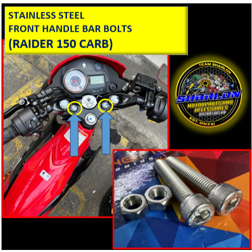 Stainless Steel Handle Bar Bolts for SUZUKI RAIDER 150 Carb and FI ...