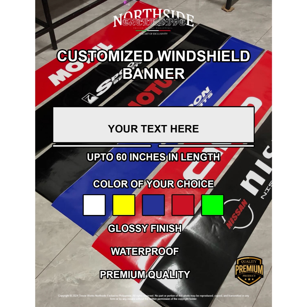 Customized Windshield Banner Sticker for Cars (Premium Quality ...