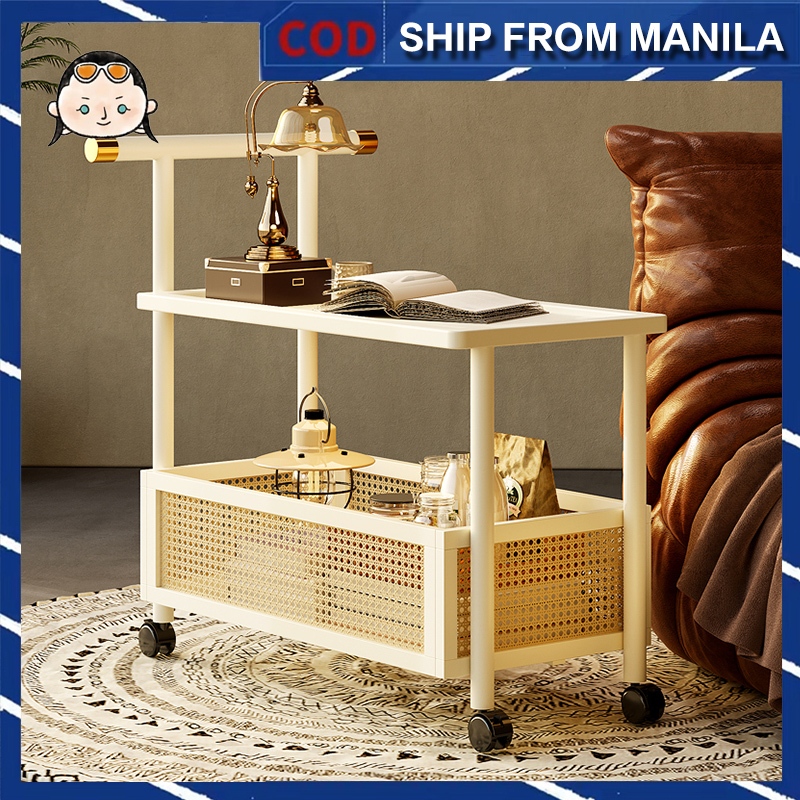 Small Cart Storage Rack Floor-standing Movable with Wheels Organizer ...