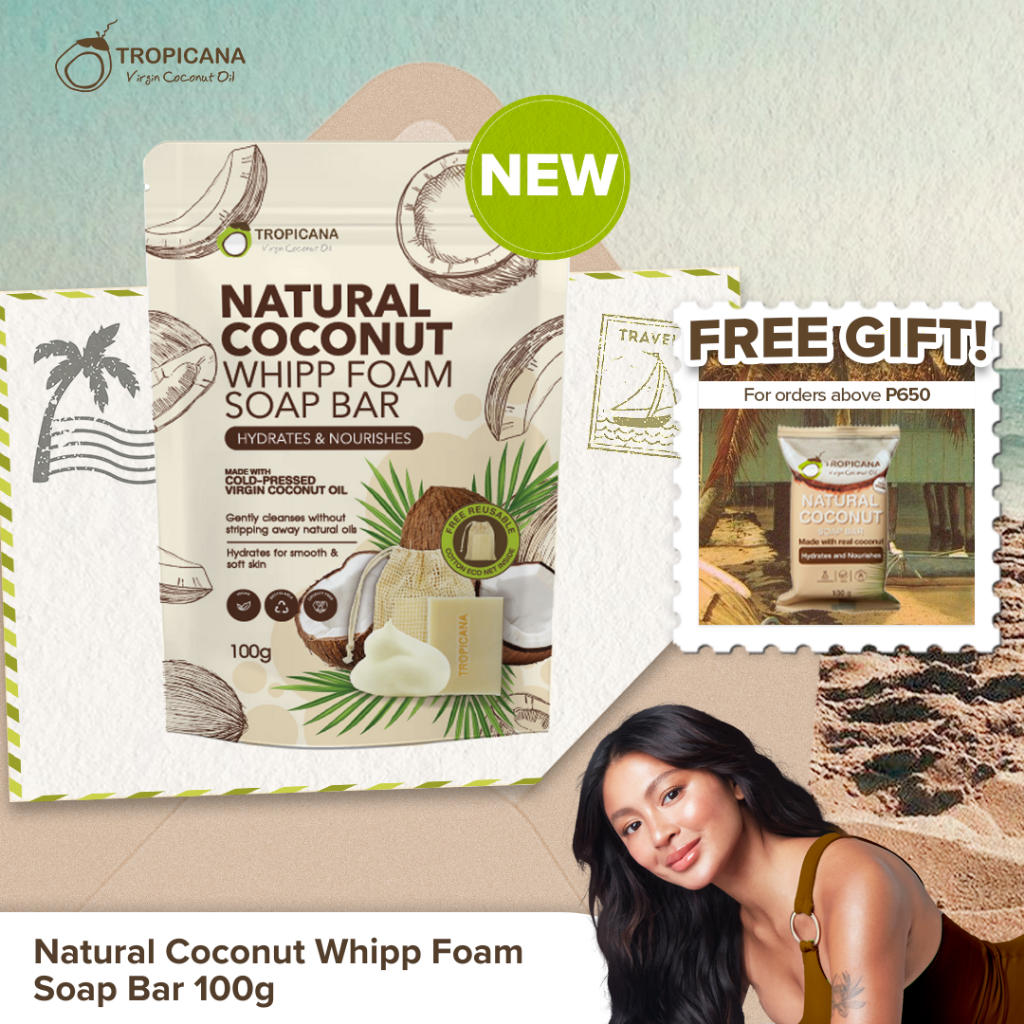 Tropicana Natural Coconut Whipp Foam Bar 100g | Shopee Philippines