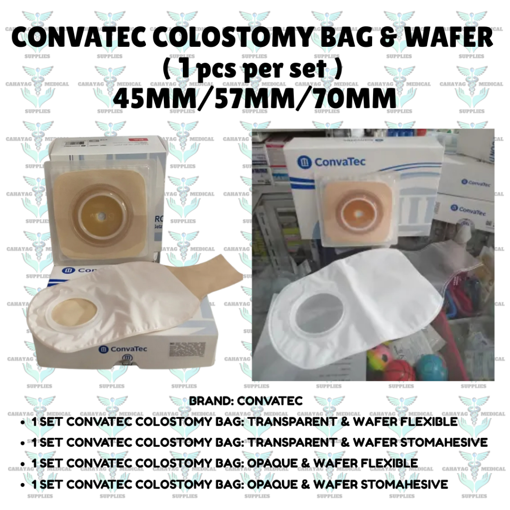 CONVATEC COLOSTOMY BAG & WAFER ( 1 SET not BOX ) 45MM/57MM/70MM ...