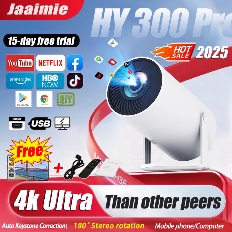 Projector mini portable Mini projector HY300 4k Ultra Full HD HDMI USB ...