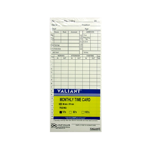 Valiant Monthly Time Card 10s | Shopee Philippines