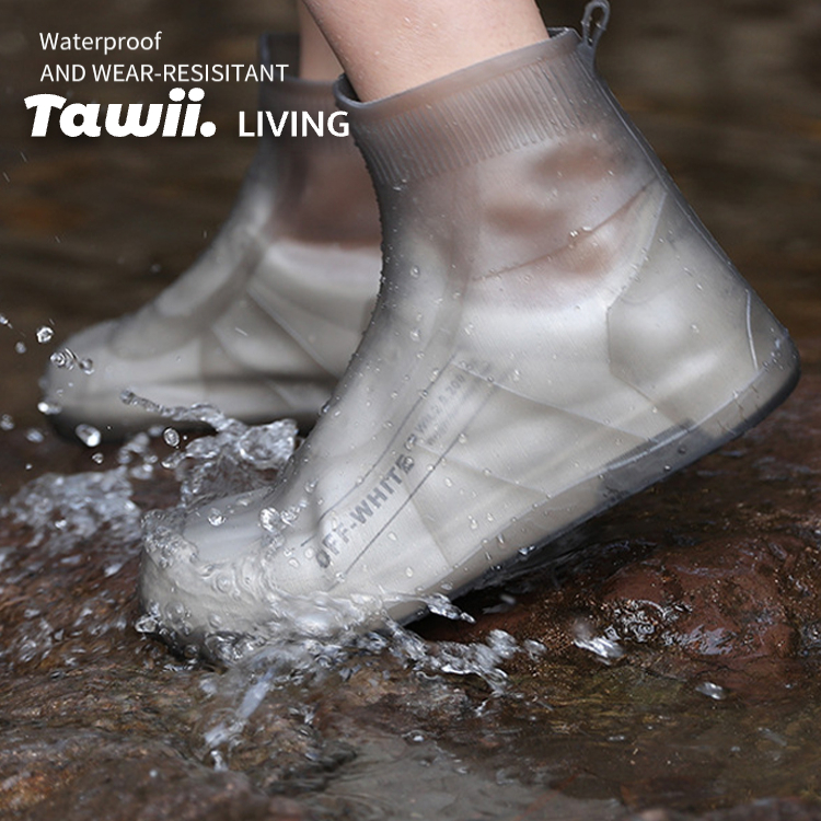 Tawii. Waterproof Shoe Cover Rain Boots Shoe Cover Thick Silicone ...