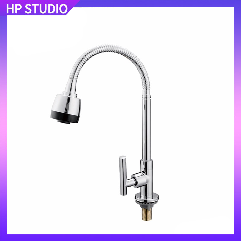 Stainless Steel Rotating Kitchen faucet 360 ° flexible single cold ...