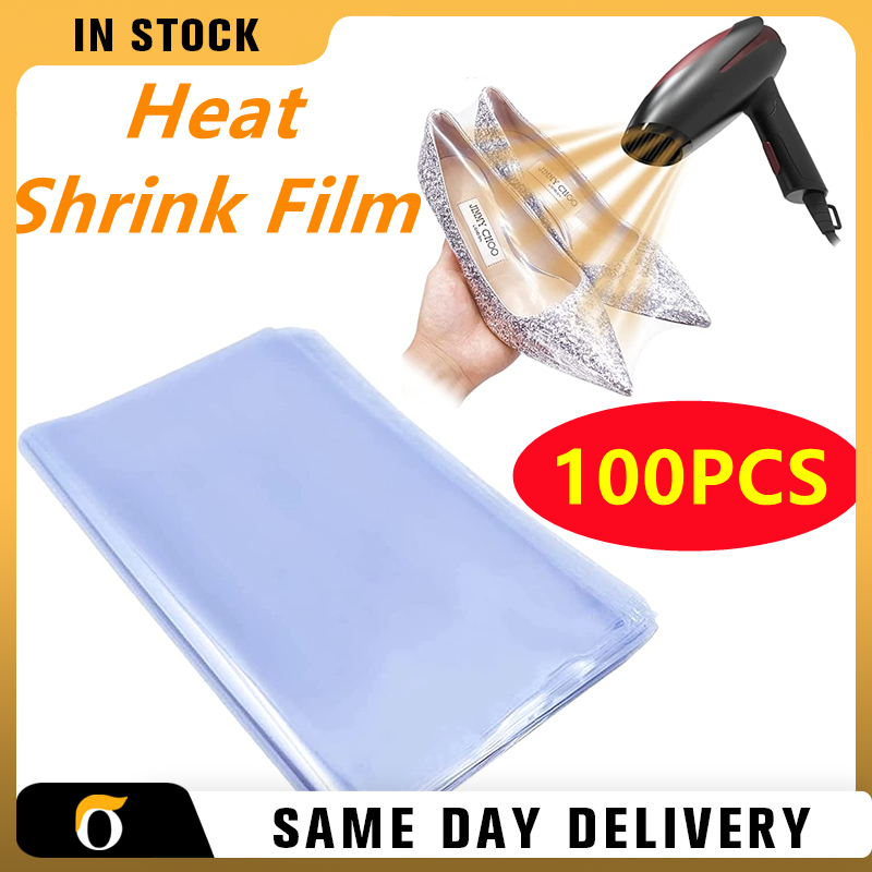 100Pcs/Lot PVC Shrink Wrap Bags Clear Shoe Membrane Heat Shrink Film ...